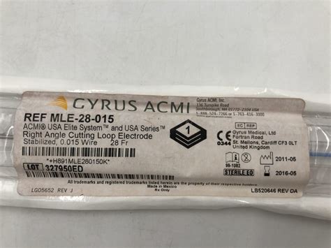 Gyrus Mle 28 015 Right Angle Cutting Loop Electrode 0015 Wire 28fr X