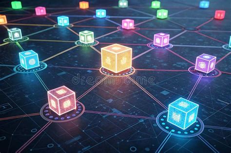 Futuristic Metaverse Digital Cubes And Block Technology Network Concept Stock Illustration