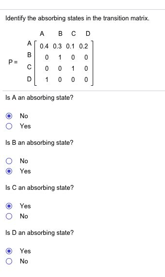Solved Identify The Absorbing States In The Transition