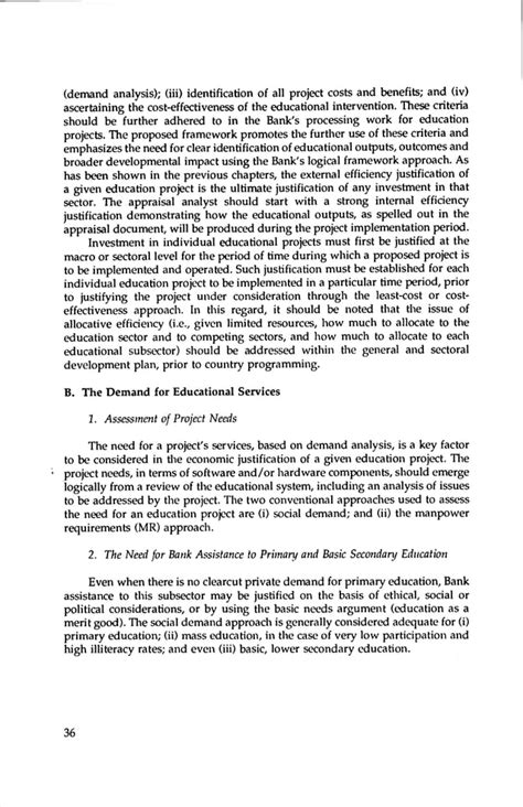 Framework Criteria Appraisal Socioeconomic Justification Education Projects Pdf
