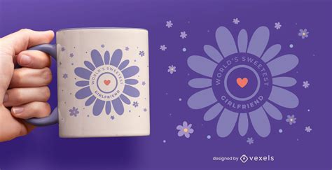 Worlds Sweetest Girlfriend Mug Design Vector Download