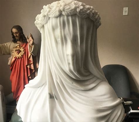 High Quality The Veiled Vestal Virgin Marble Bust Statue Aongking Sculpture