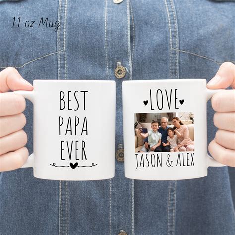Best Papa Ever Mug Personalized Mug With Picture Papa T Photo Mug