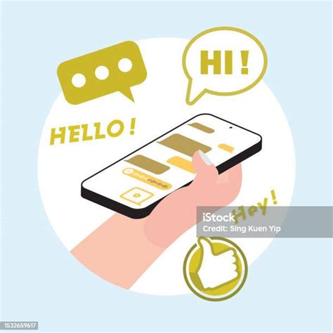 모바일 스마트폰을 들고 메시지를 보내면서 친구들과 대화를 나누는 인간은 다채롭고 장식적인 요소인 벡터를 특징으로 합니다