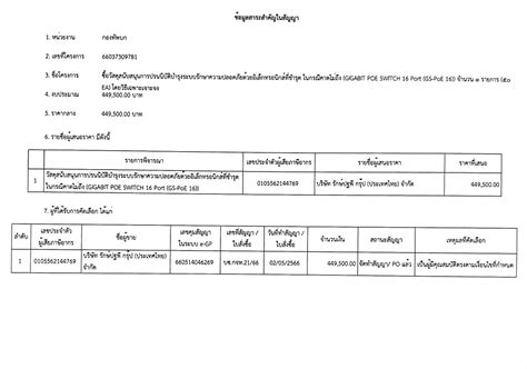 ข้อมูลสาระสำคัญในสัญญา