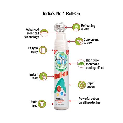 Amrutanjan Faster Relaxation Headache Roll On 10ml Makeup Konnna