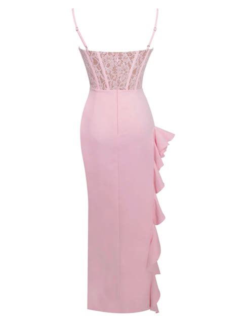 Julia Pink Lace Corset Maxi Dress Shop Ddmine