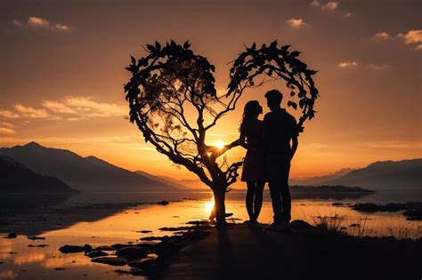 Premium Ai Image A Melancholic Embrace Silhouettes Of A Lovelorn Duo