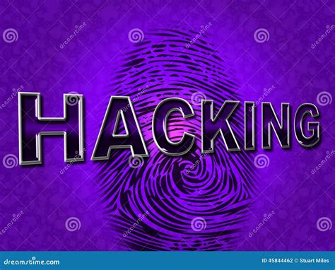 Internet Hacking Represents World Wide Web And Attack Stock