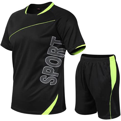 Men Sport Fitness Tracksuit Fast Dry Elastic Sport Shirt And Short Set