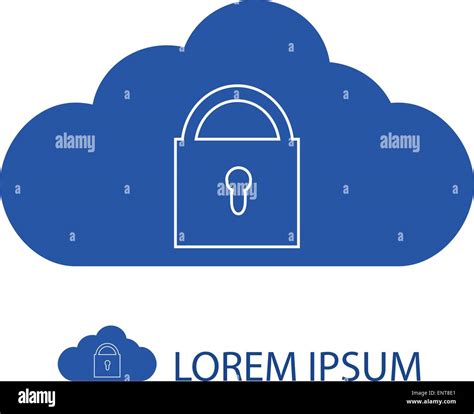 Blue Cloud With Lock Stock Vector Image Art Alamy