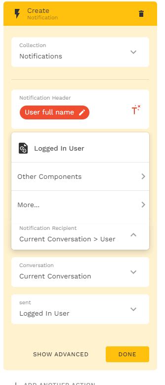 Adalo Internal Create Notification Cannot Link To Current User Get