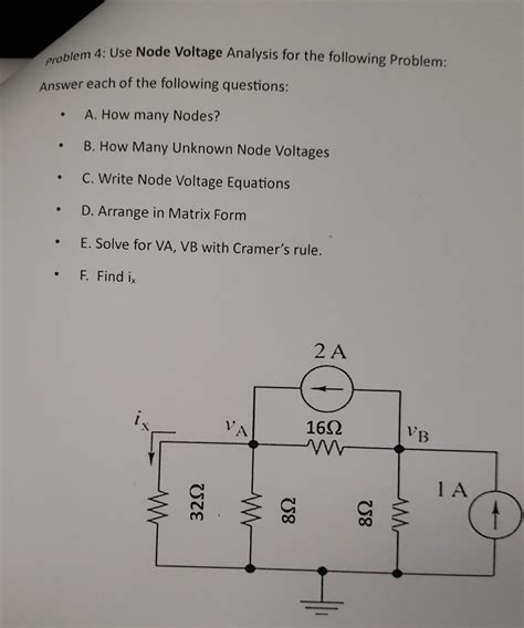 solved problem 4 use node voltage analysis for the