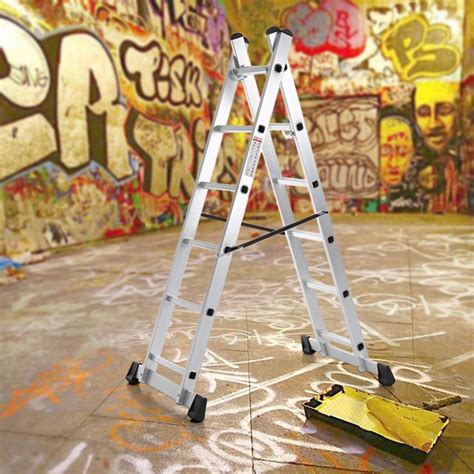 Ikayaa 4 In 1 Diy Alunminum Folding Step Ladder Scaffolding Ladders And Scaffolding Step Ladder