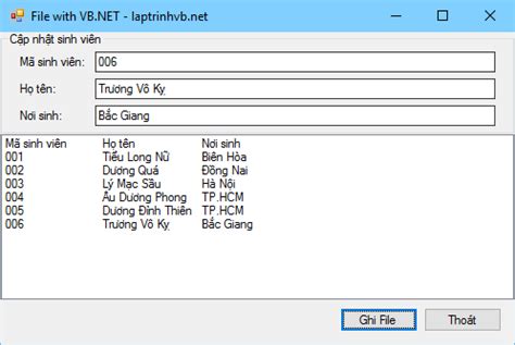 Ghi đọc file với VB NET