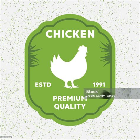 高級雞肉標誌標籤徽章和設計項目復古有機風格向量插圖向量圖形及更多健康的生活方式圖片 健康的生活方式 健康飲食 公雞 Istock