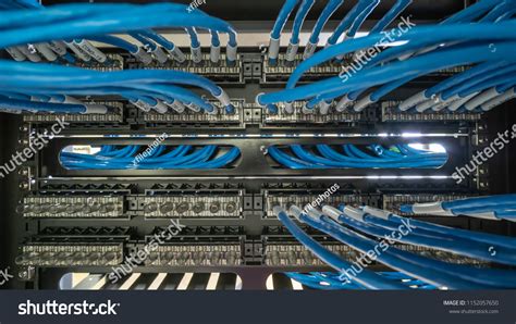 Стоковая фотография 1152057650 Network Cable Patch Panel Rack Cabinet Shutterstock