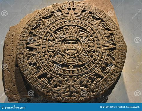 Original Aztec Sunstone In The National Museum Of Anthropology Mexico