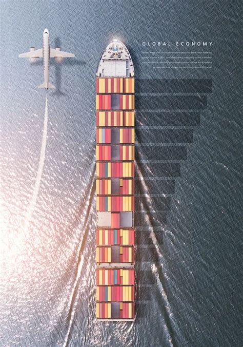 航空船运物流主题海报设计韩国素材 Psd 花瓣网