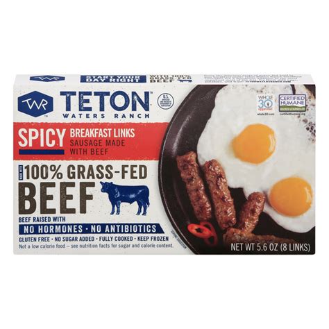 Save On Teton Waters Ranch Breakfast Links Spicy 100 Grass Fed Beef