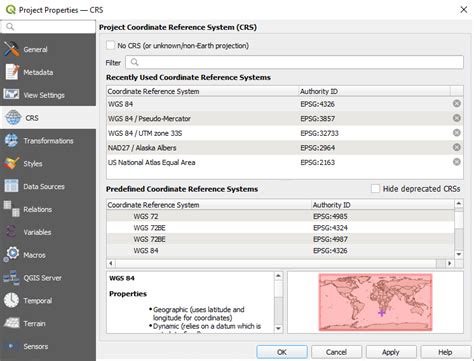 Working With Projections Qgis Documentation Documentation