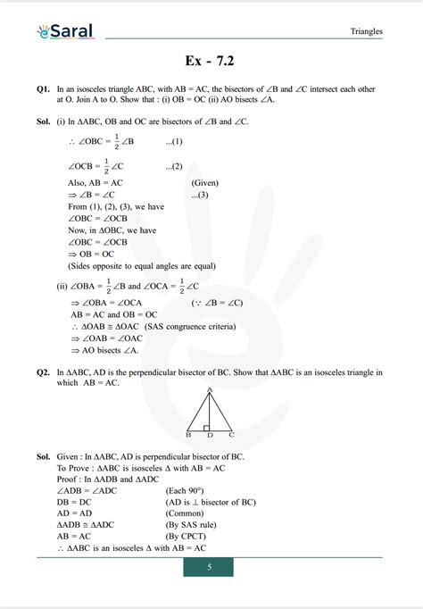 NCERT Solutions For Class 9 Maths Chapter 7 Exercise 7 2 Triangles