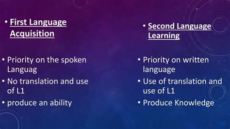 First Language Vs Second Language Pptx