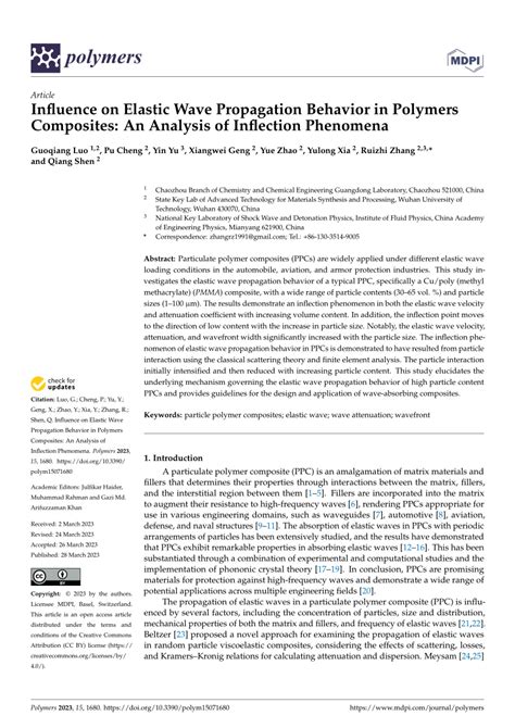 Pdf Influence On Elastic Wave Propagation Behavior In Polymers