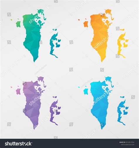 Bahrain Low Poly Map Clip Art Stock Vector Royalty Free 2014917554