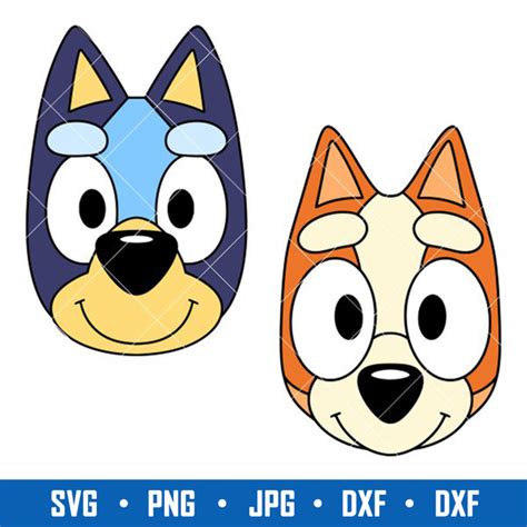 Bluey And Bingo Face Svg Bluey Heeler Svg Bingo Heeler Svg Inspire