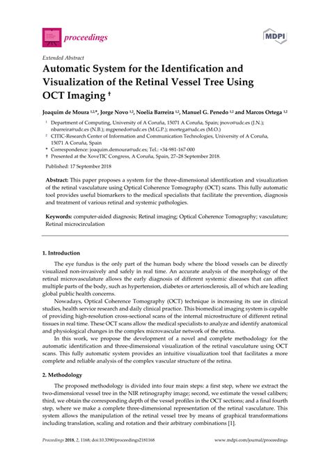 PDF Automatic System For The Identification And Visualization Of The Retinal Vessel Tree Using