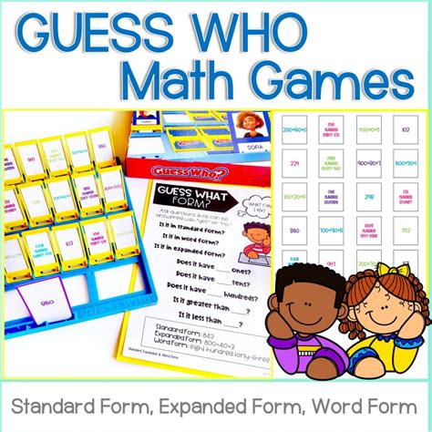 Guess Who Math Games For Standard Form Expanded Form And Word Worksheets Library