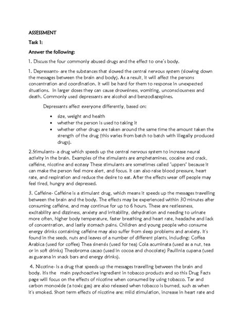 assessment module 4 drug prevention pdf stimulant caffeine