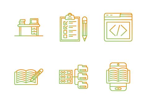 Learning Vector Icon Set 17358435 Vector Art At Vecteezy