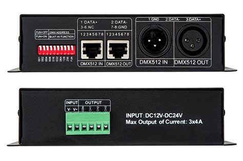 4 3 Channel LED DMX 512 Decoder DMX 3CH 4A Controllers Dimmers