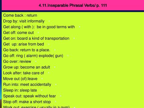 PPT Chapter 4 4 9 4 10 Phrasal Verbs Forms PowerPoint Presentation