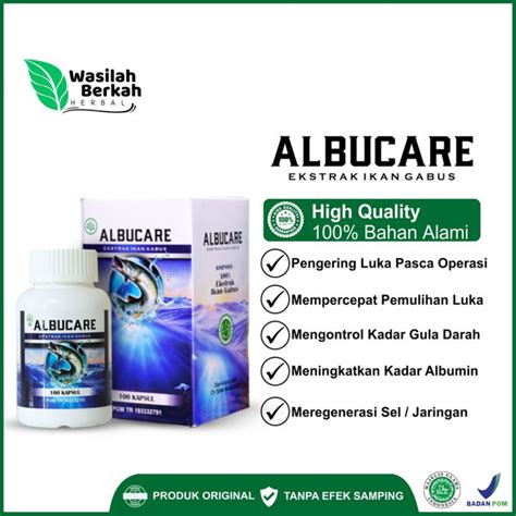Albucare Kapsul Ekstrak Ikan Gabus Asli Kapsul Kutuk Original 100