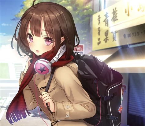 Best Of Cute Anime Girl With Headphones Wallpaper Hd
