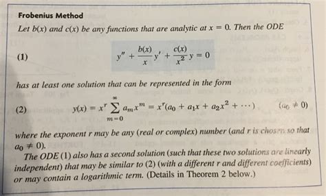 Solved FROBENIUS METHOD Find A Basis Of Solutions By Chegg