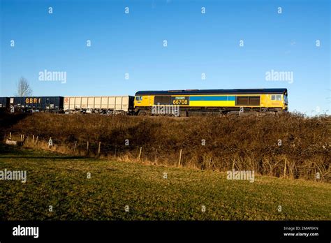Class 66 Diesel Locomotive No 66708 Glory To Ukraine Pulling A