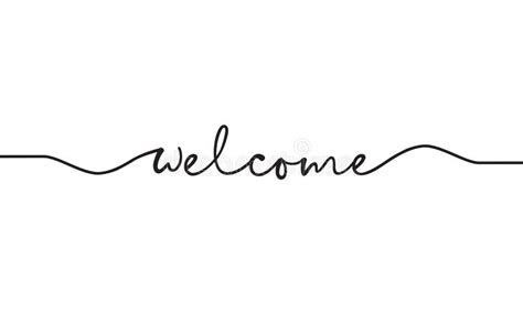 Welcome Hand Lettering Word Handwritten Modern Brush Typography Sign