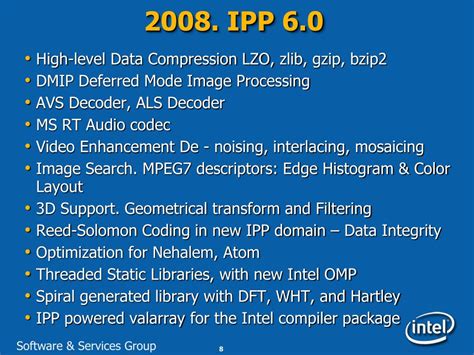PPT Intel IPP 2008 Integrated Performance Primitives PowerPoint