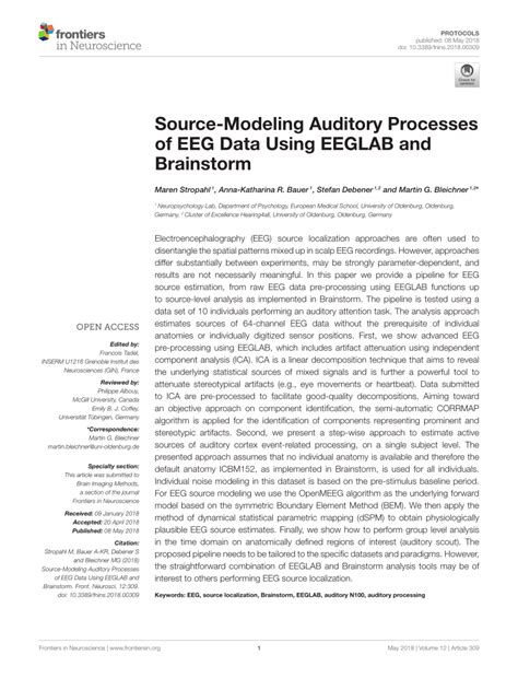 PDF Source Modeling Auditory Processes Of EEG Data Using EEGLAB And Brainstorm