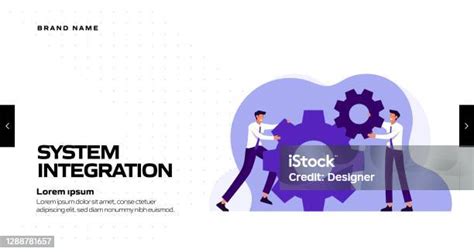Ilustrasi Vektor Konsep Integrasi Sistem Untuk Template Halaman Arahan
