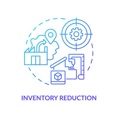 Inventory Reduction Blue Gradient Icon Machine Industry Advantage Of One Piece Flow In