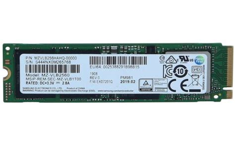 Samsung - MZVLB256HAHQ-00000 - 256GB SSD NVME M.2 PCI-E PM981 | eBay