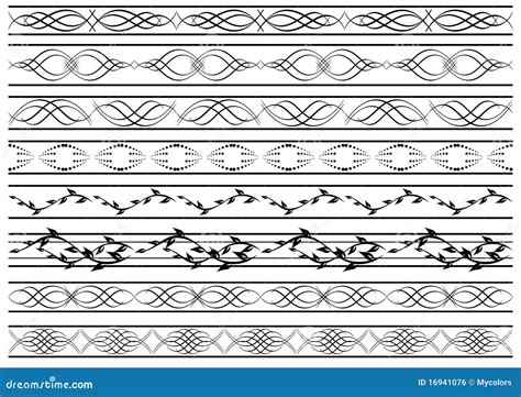 Set Of Vector Patterned Borders Stock Vector Illustration Of Floral