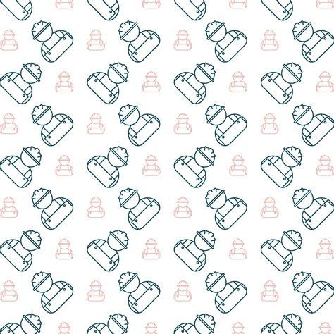 Premium Vector Construction Worker Trendy Repeating Fashion Pattern Vector Illustration Background