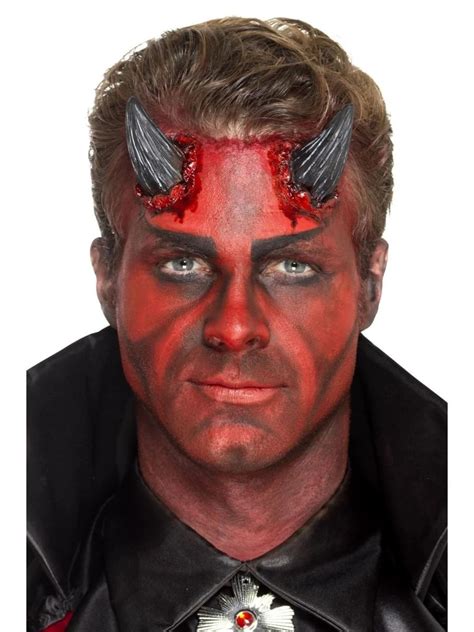 55 Black Prosthetic Devil Horn Unisex Adult Halloween Makeup Fx Kit