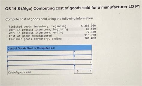 solved qs 14 6 algo computing ending work in process